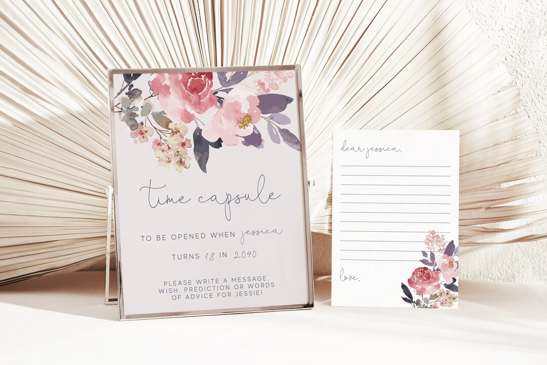 Time Capsule Template, Time Capsule First Birthday, Baby Shower Time ...