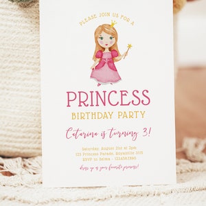 Editable Princess Invitation Template, Instant Download Printable ...