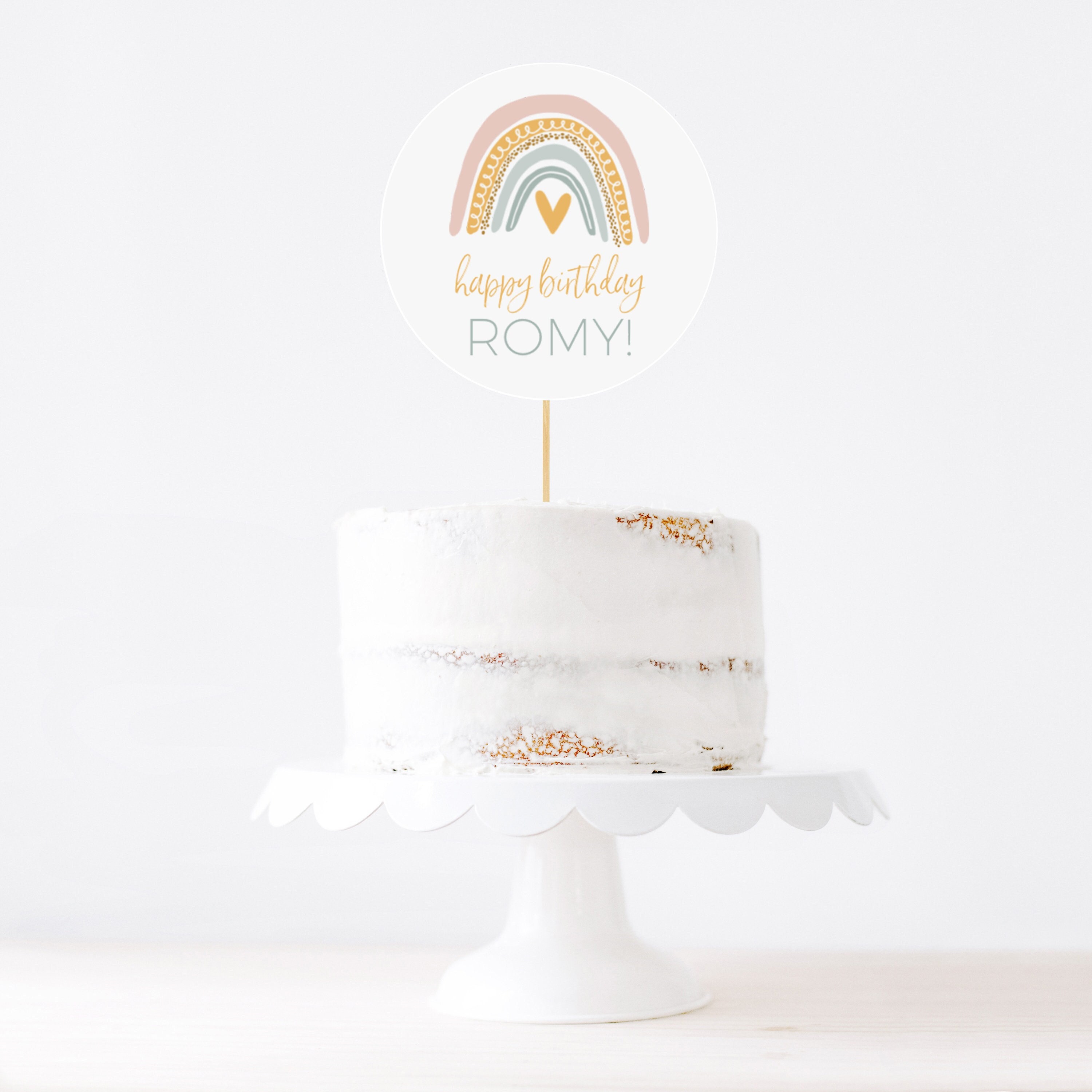 Rainbow Cake Toppers INSTANT DOWNLOAD Printable Template Kids Pastel ...