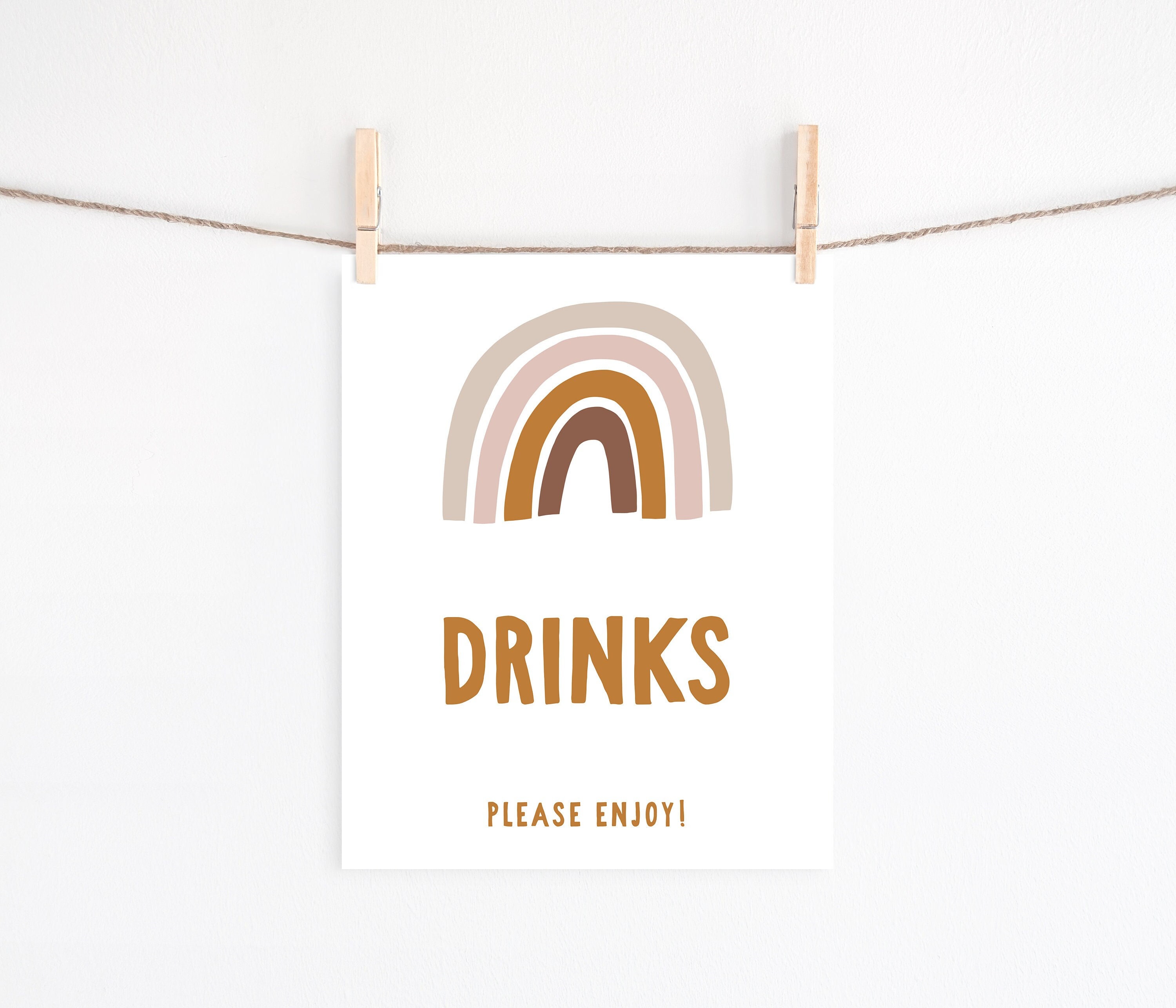 Boho Rainbow Drinks Table Sign INSTANT DOWNLOAD Printable - Etsy Australia