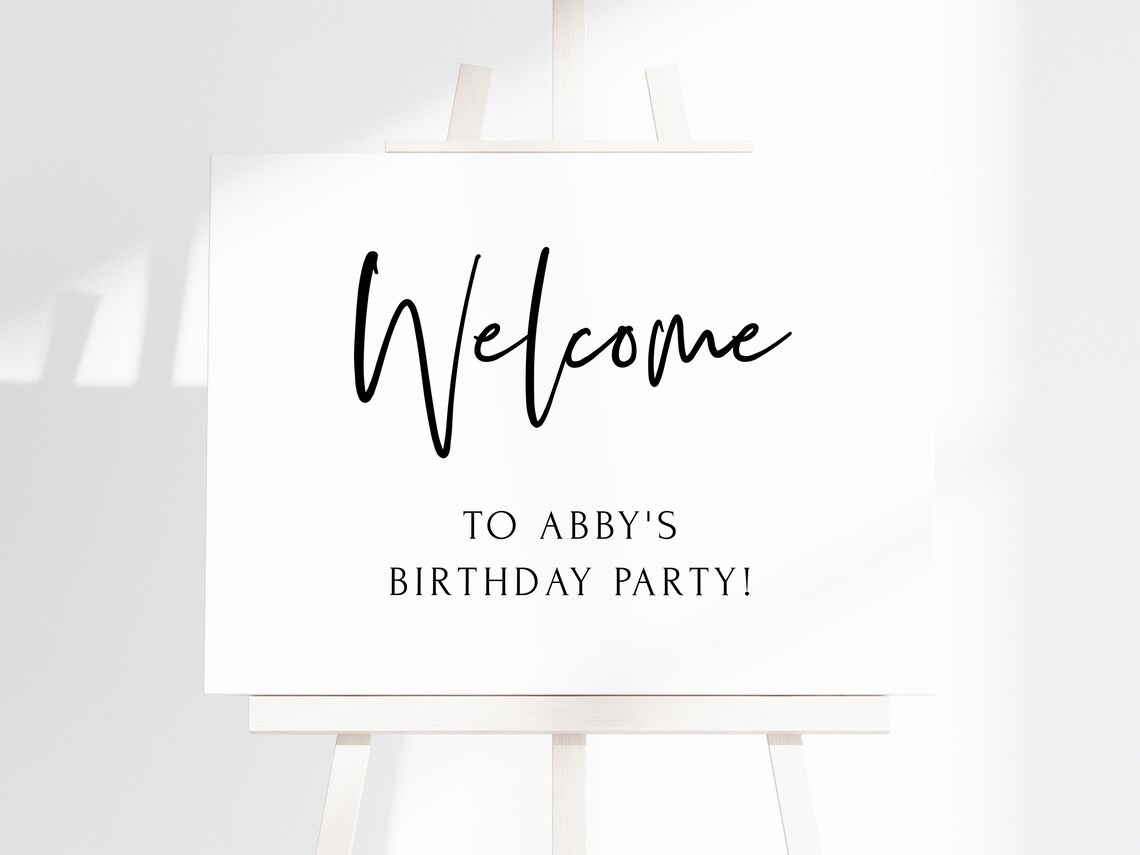 Editable Birthday Welcome Sign Birthday Welcome Poster INSTANT - Etsy ...