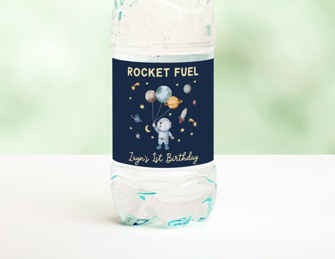 Editable Outer Space Water Bottle Labels Astronaut Party Decor Space ...
