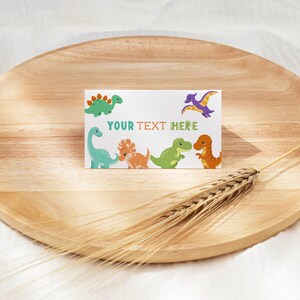 Editable Dinosaur Food Cards, T-rex Buffet Label Dino Birthday Place ...