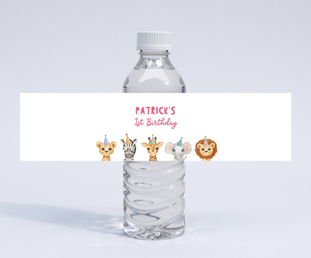 Editable Water Bottle Labels Party Animals Birthday Decor - Etsy Australia
