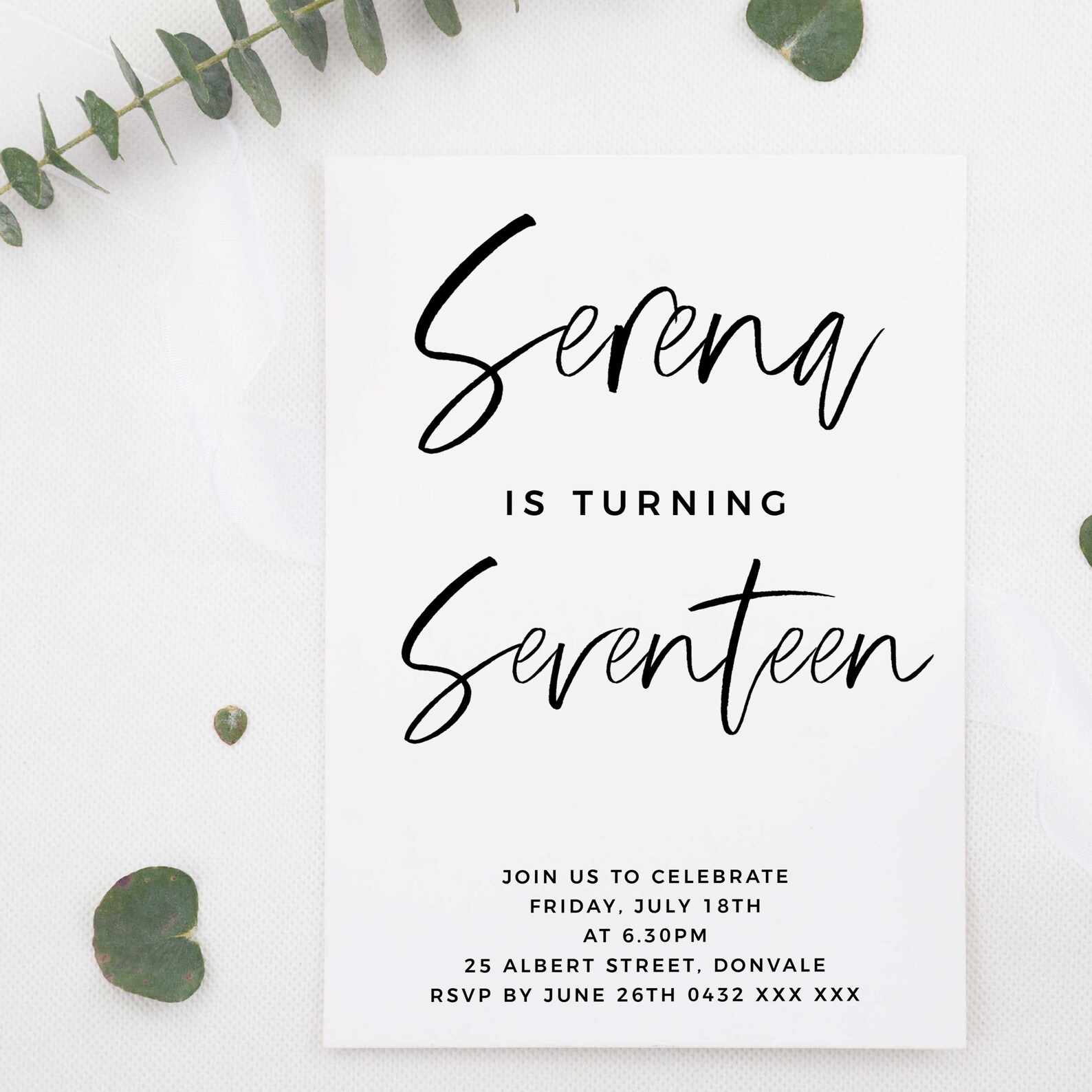 17Th Birthday Invitation Template