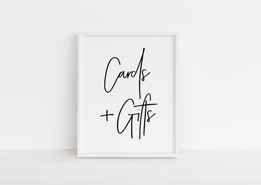 Simple Cards & Gifts Sign INSTANT DOWNLOAD Printable Table Party Sign ...