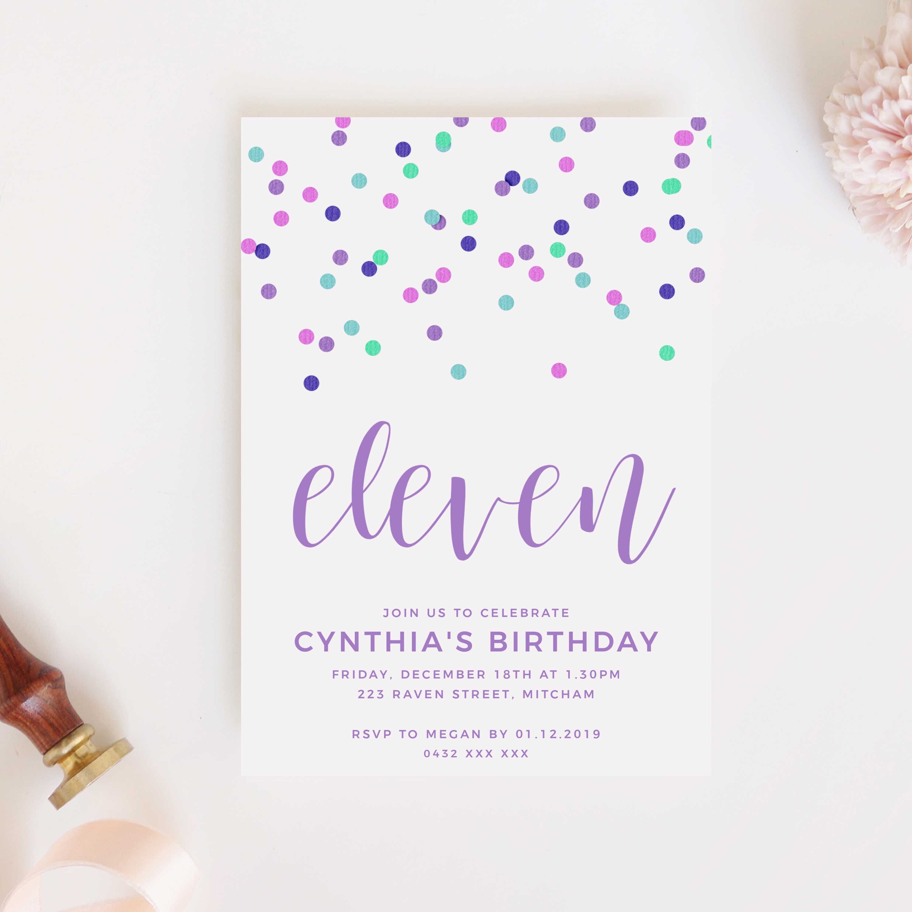 11Th Birthday Invitation Templates