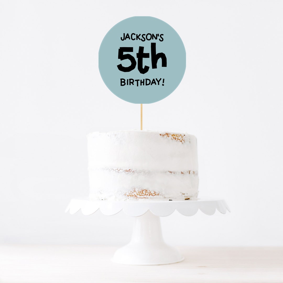 Blue Cake Toppers INSTANT DOWNLOAD Printable Template Kids Pastel Cake ...