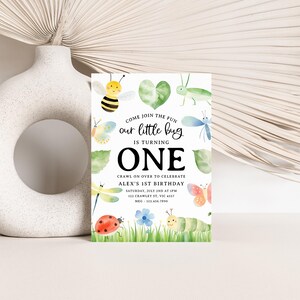 Editable Bug Birthday Invitation, Insect Party Little Bug Outdoor ...