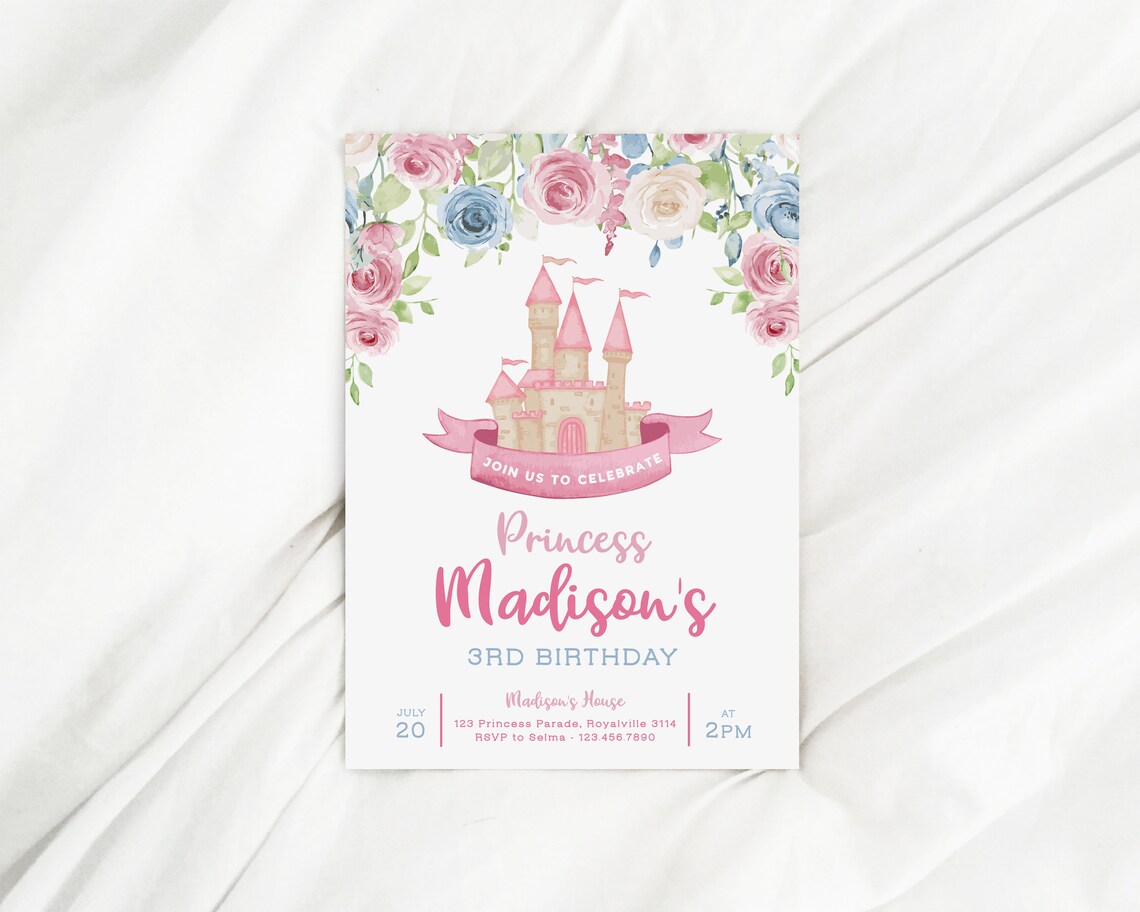 Editable Princess Invitation Template Printable Princess - Etsy Australia
