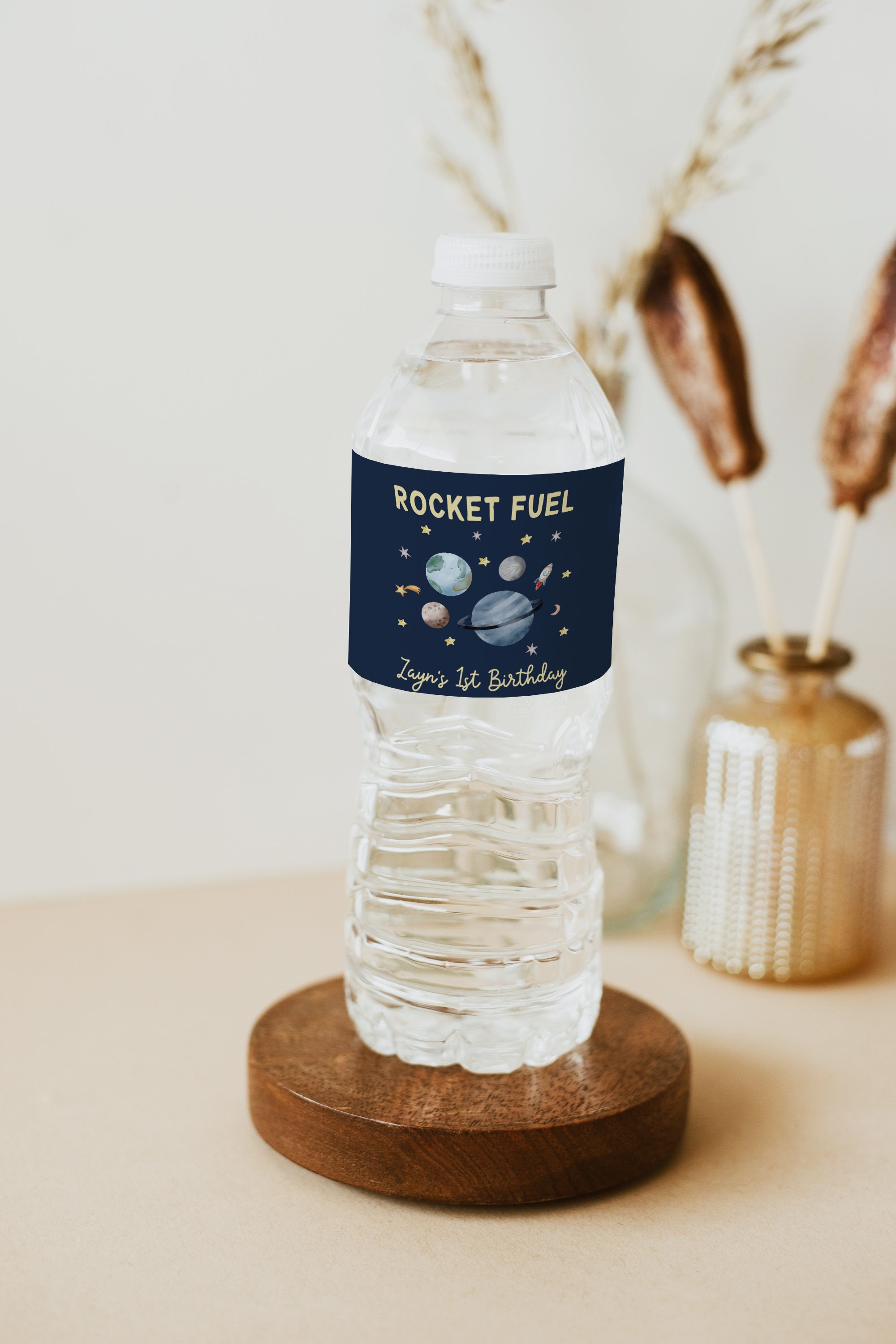 Editable Outer Space Water Bottle Labels Astronaut Party Decor Space ...