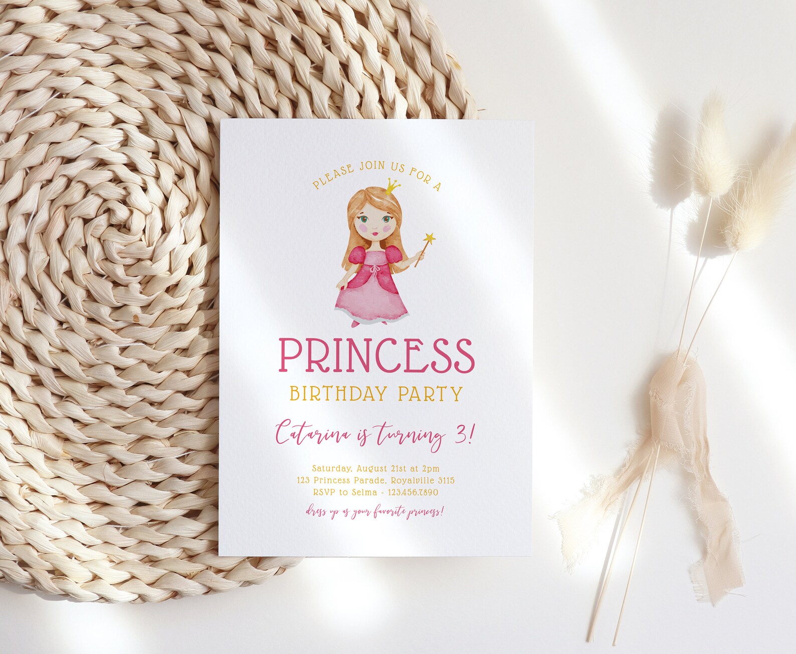 Editable Princess Invitation Template, Instant Download Printable ...
