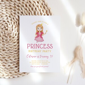 Editable Princess Invitation Template, Instant Download Printable ...