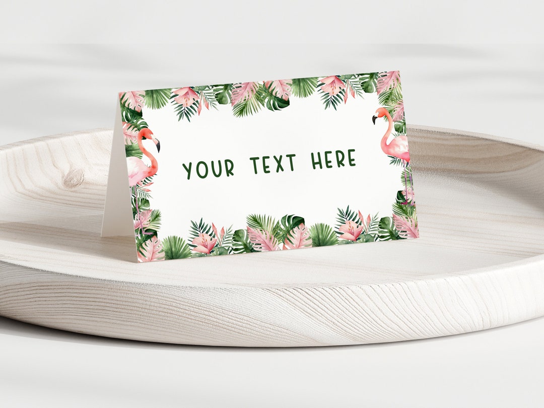 Flamingo Food Label Tent Cards, Editable Instant Download, Printable ...