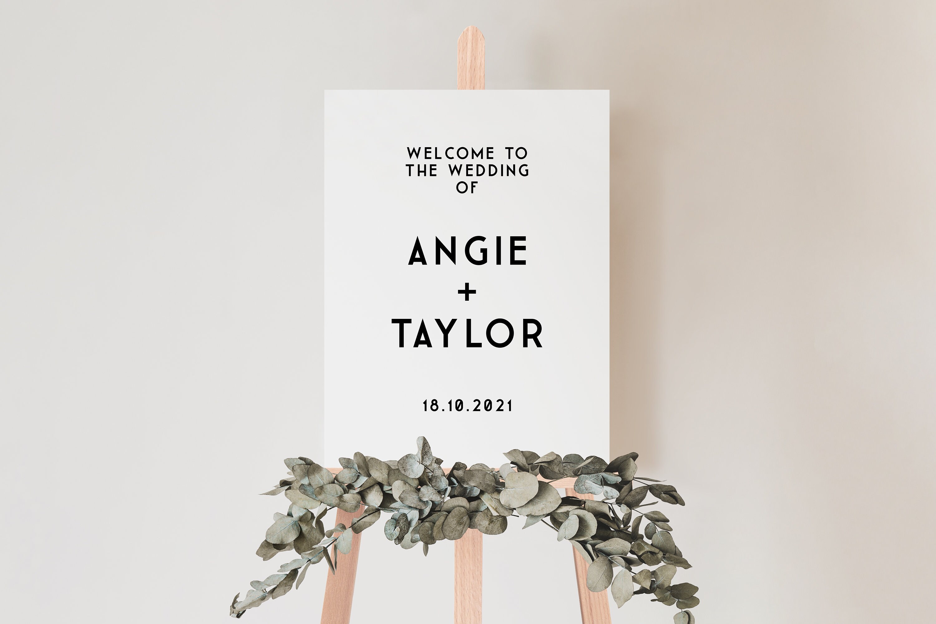 Simple Wedding Welcome Sign, Welcome Poster, Editable Printable Wedding ...