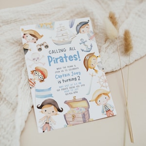 Calling All Pirates Birthday Invitation, Boys 1st 2nd 3rd 4th 5th ...