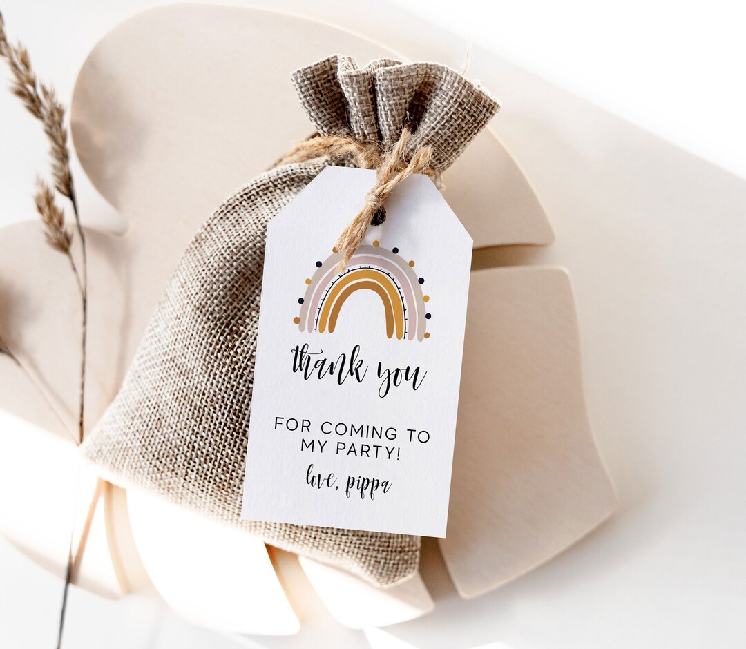 Editable Rainbow Favor Tag Rainbow Gift Tags Rainbow Thank You Tags ...