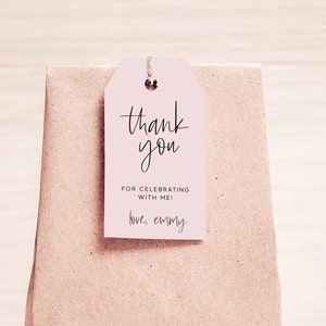 Editable Favor Tag Blush Pink Gift Tags Pink Thank You Tags Pastel Pink ...