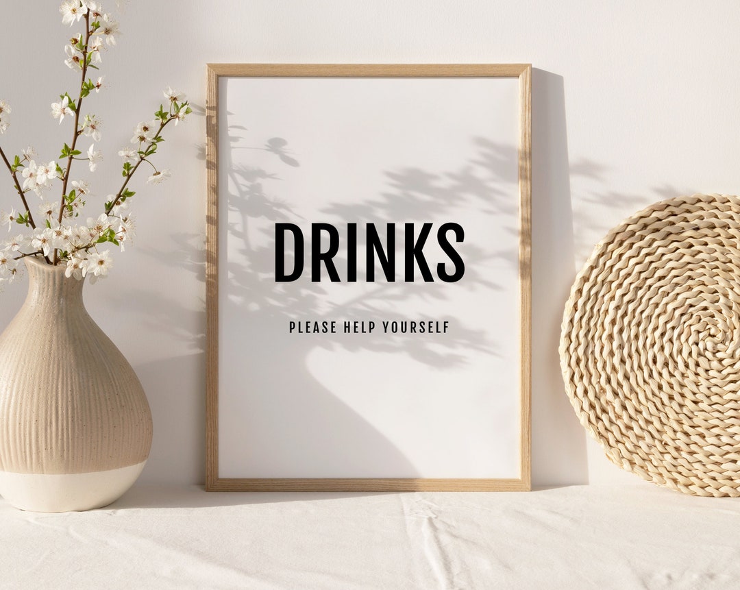 Drinks Sign Printable Party Drinks Sign Birthday Party Baby Shower Sign ...