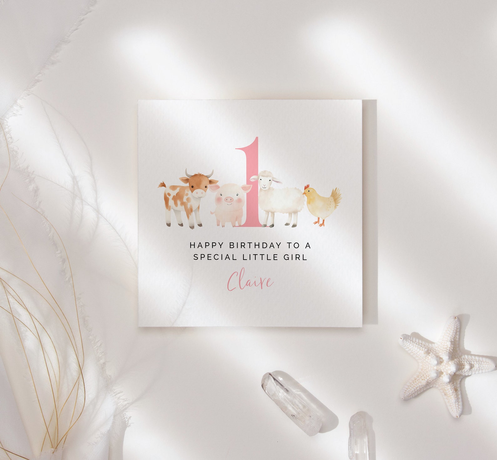 Editable Birthday Card Template, DIY Printable Farm Animal Cow Pig ...