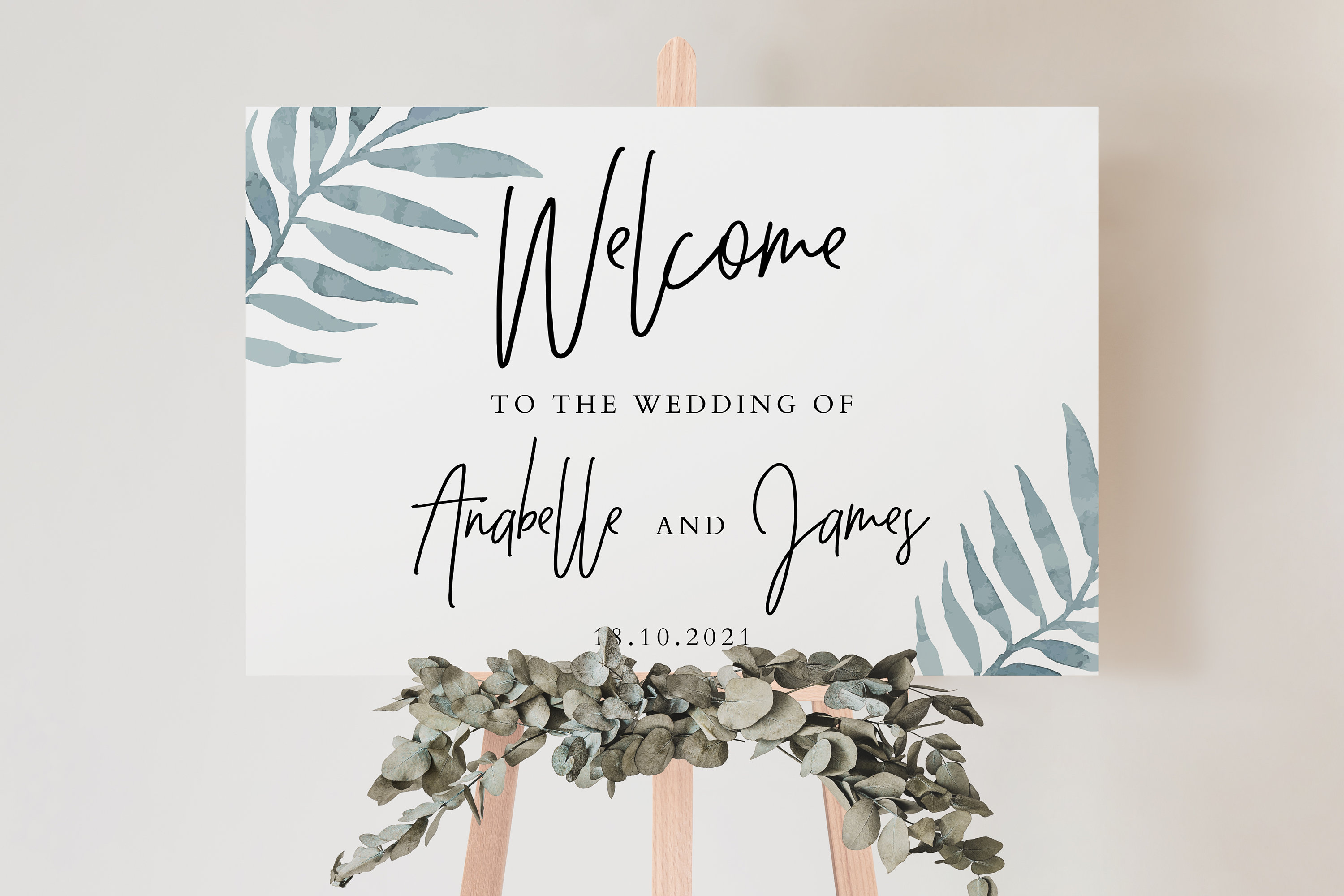 Editable Welcome Sign Welcome Sign Template Greenery Welcome - Etsy ...
