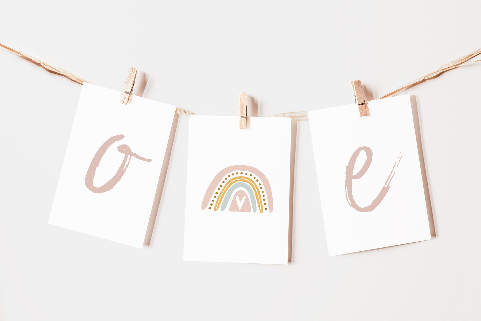 Editable Pastel Rainbow Banner First Birthday Editable Modern Rainbow ...