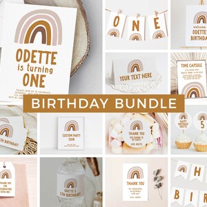 Rainbow Birthday Bundle, Baby Shower Bundle, Boho Baby Shower Bundle ...