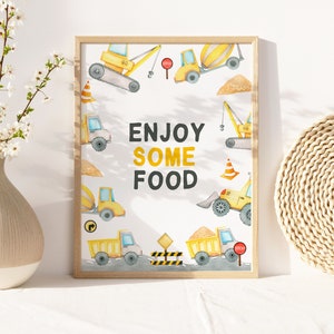 Construction Themed Food Table Sign Editable Template for Birthday ...