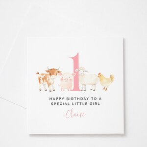 Editable Birthday Card Template, DIY Printable Farm Animal Cow Pig ...