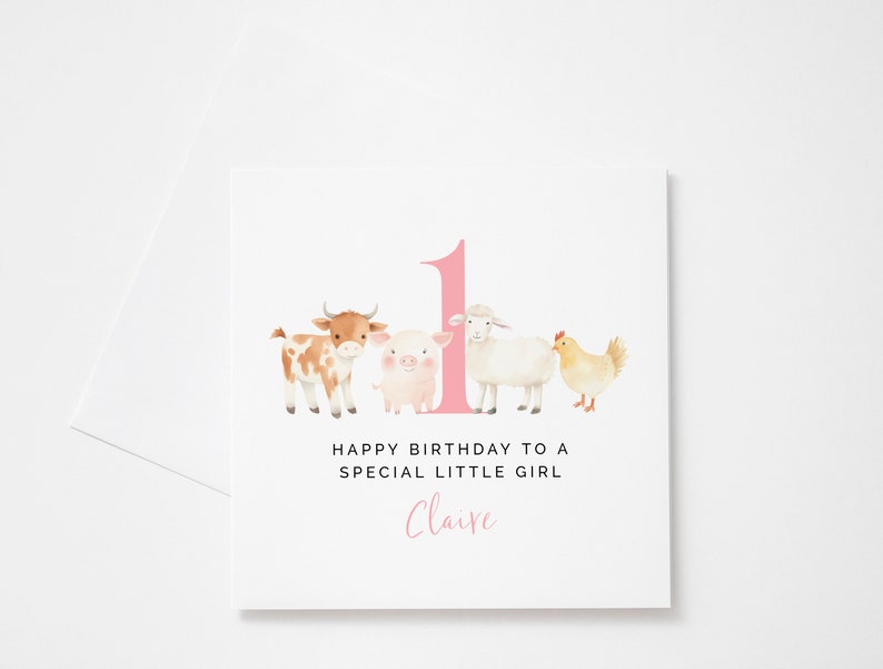 Editable Birthday Card Template, DIY Printable Farm Animal Cow Pig ...