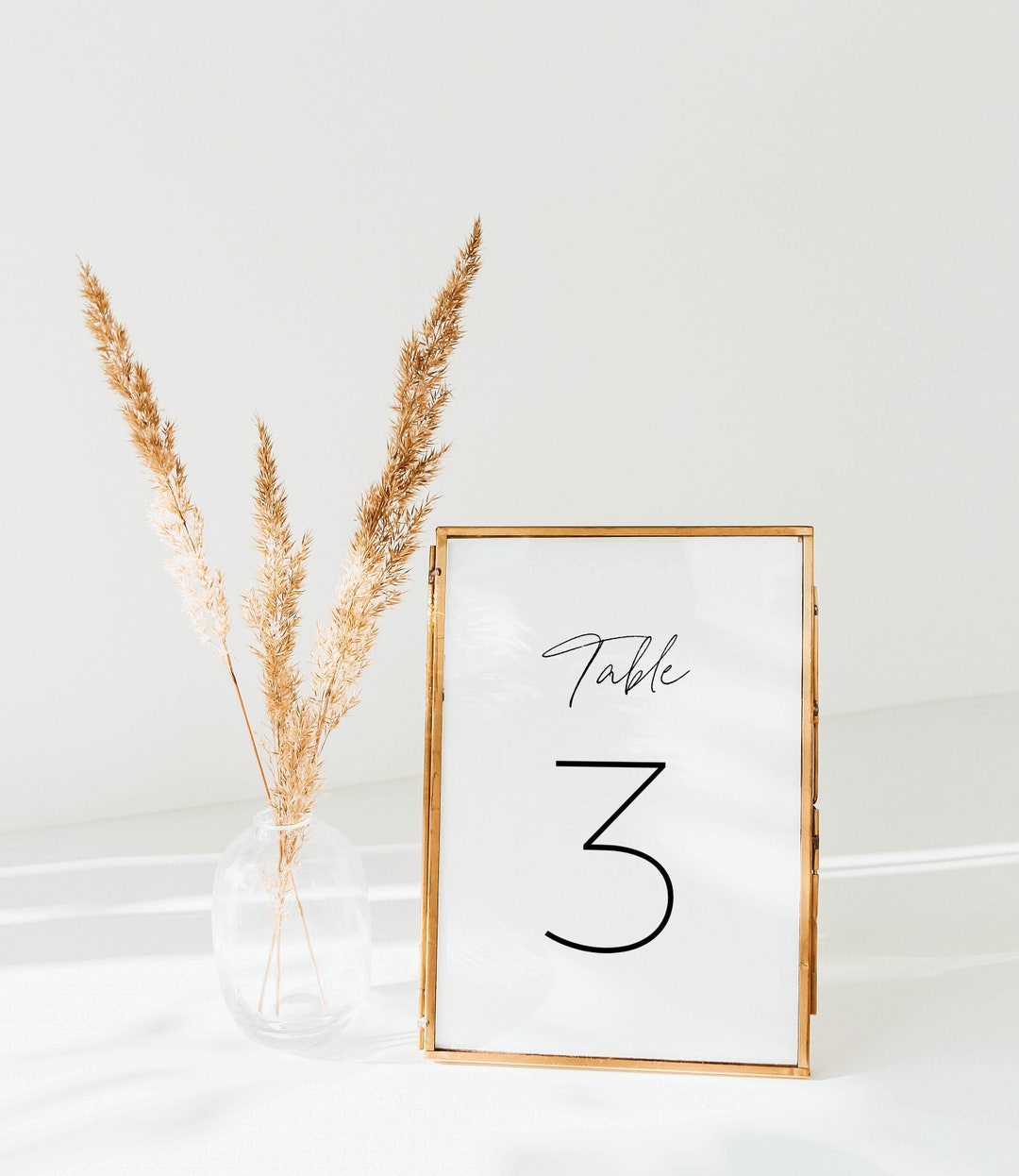 Printable Table Number Template, Modern Minimalist Wedding Table Decor ...