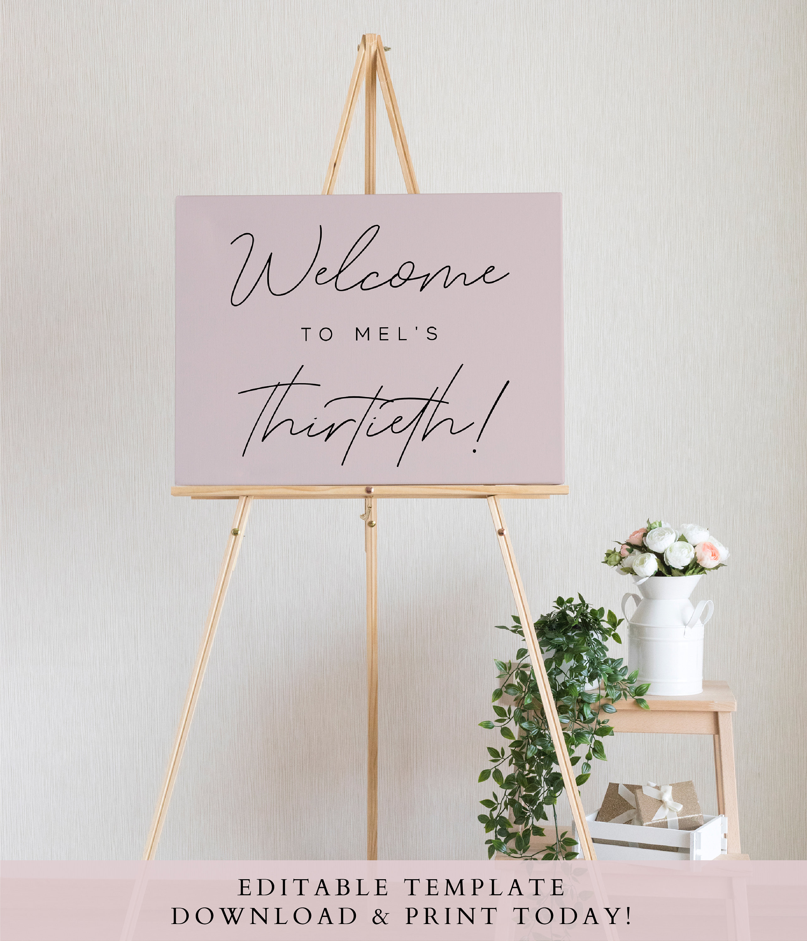 Editable Birthday Welcome Sign Birthday Welcome Poster INSTANT DOWNLOAD ...
