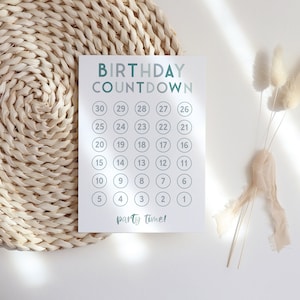 Birthday Countdown Printable Template, Kids Bday Party Countdown ...