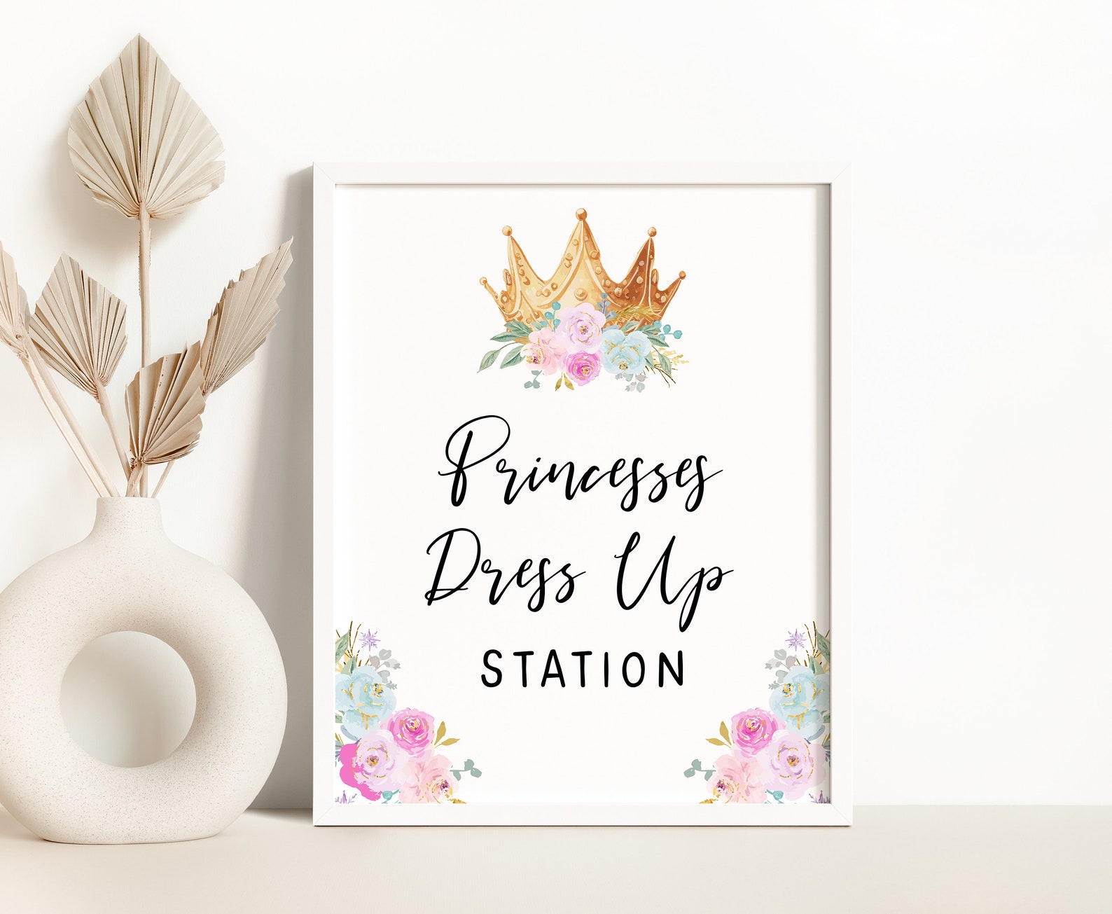 Editable Princess Party Sign Template Princess Dress up - Etsy