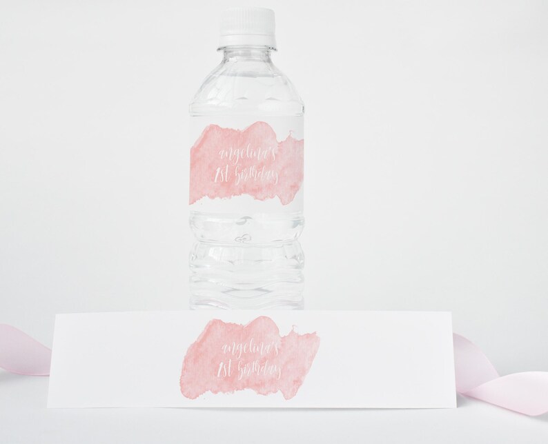 Editable Pastel Water Bottle Labels Girls Pastel Pink - Etsy Australia