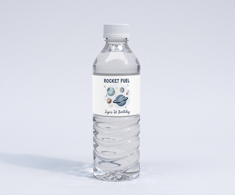 Editable Outer Space Water Bottle Labels Astronaut Party Decor - Etsy