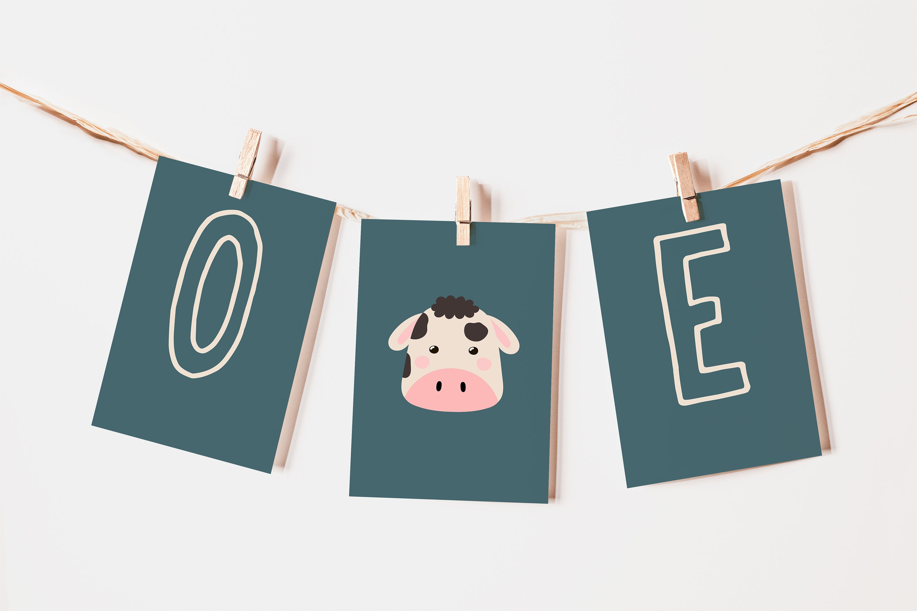 Cow Banner Garland Template INSTANT DOWNLOAD Printable 1st - Etsy Australia