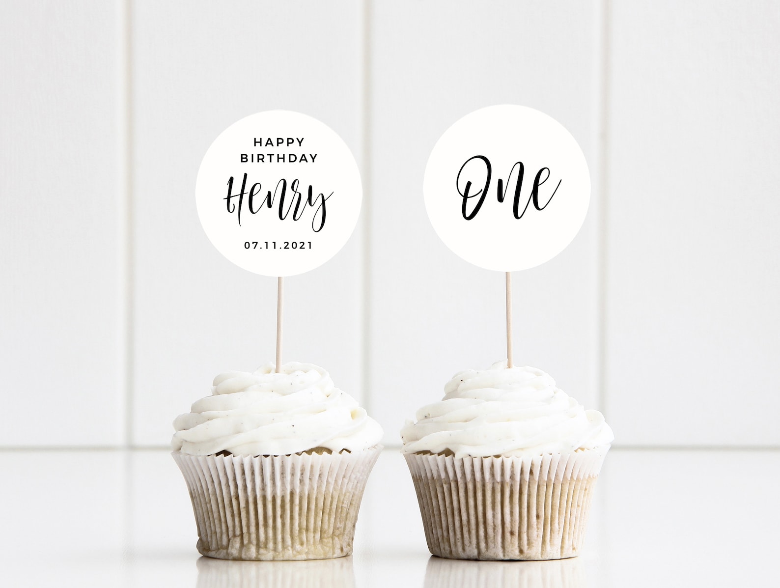 Editable Cupcake Toppers, Printable Minimal Cupcake Topper Template ...