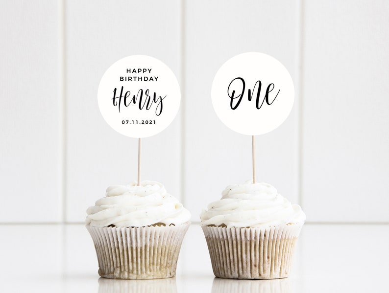Editable Cupcake Toppers Printable Minimal Cupcake Topper - Etsy Australia