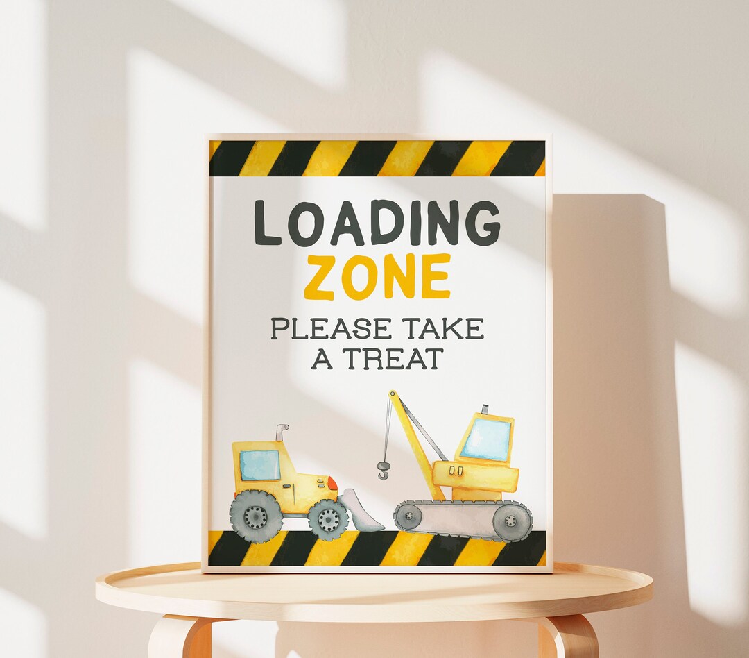 Construction Zone Treats Party Sign Editable Template, Instant Download ...
