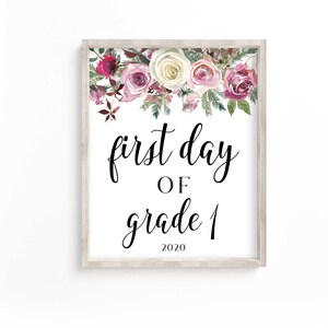 First Day Grade 1 Sign, Printable First Day Sign, Editable Back to ...