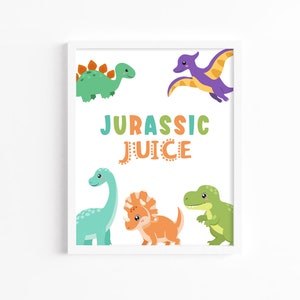 Dinosaur Party Sign, Jurassic Juice Drinks Table Birthday Sign T-rex ...