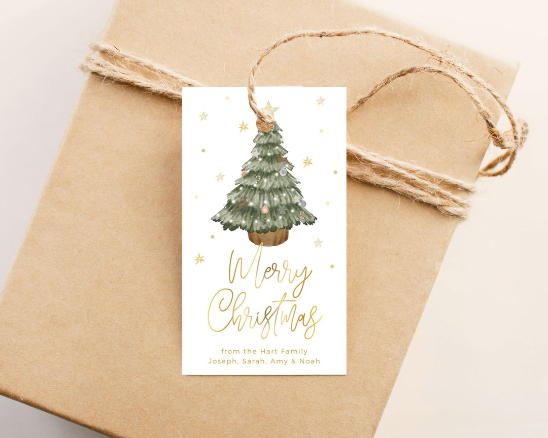 Editable Christmas Favor Tags Holiday Gift Tags Merry Christmas Holiday ...