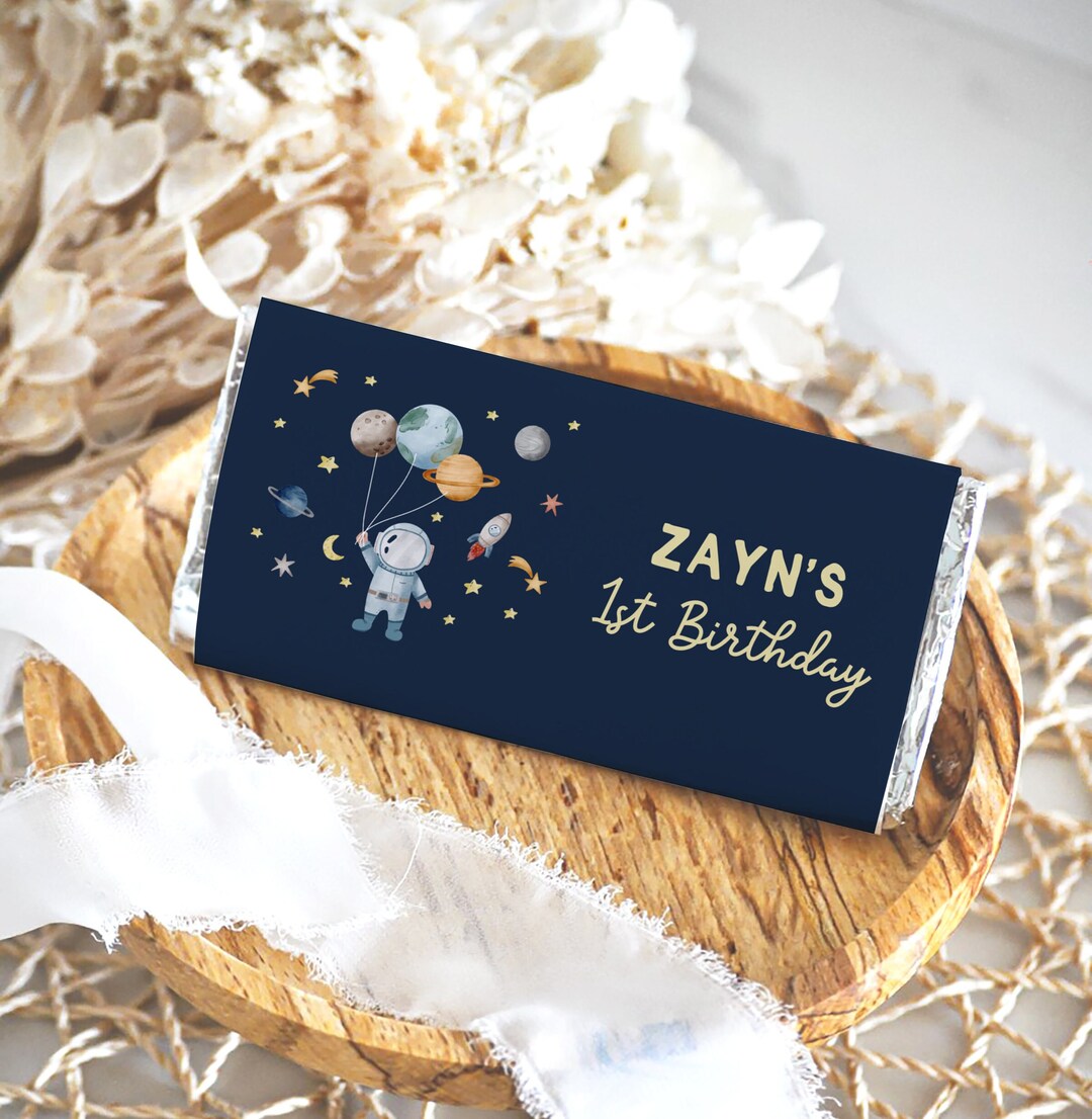 Outer Space Birthday Candy Bar Label Chocolate Wrapper Birthday Favors ...