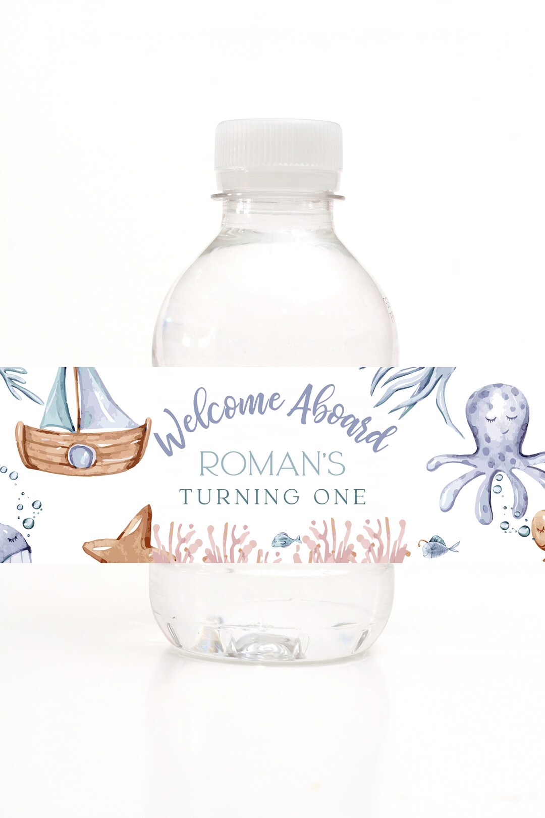 Birthday Water Bottle Labels, Under the Sea Editable Printable Instant ...