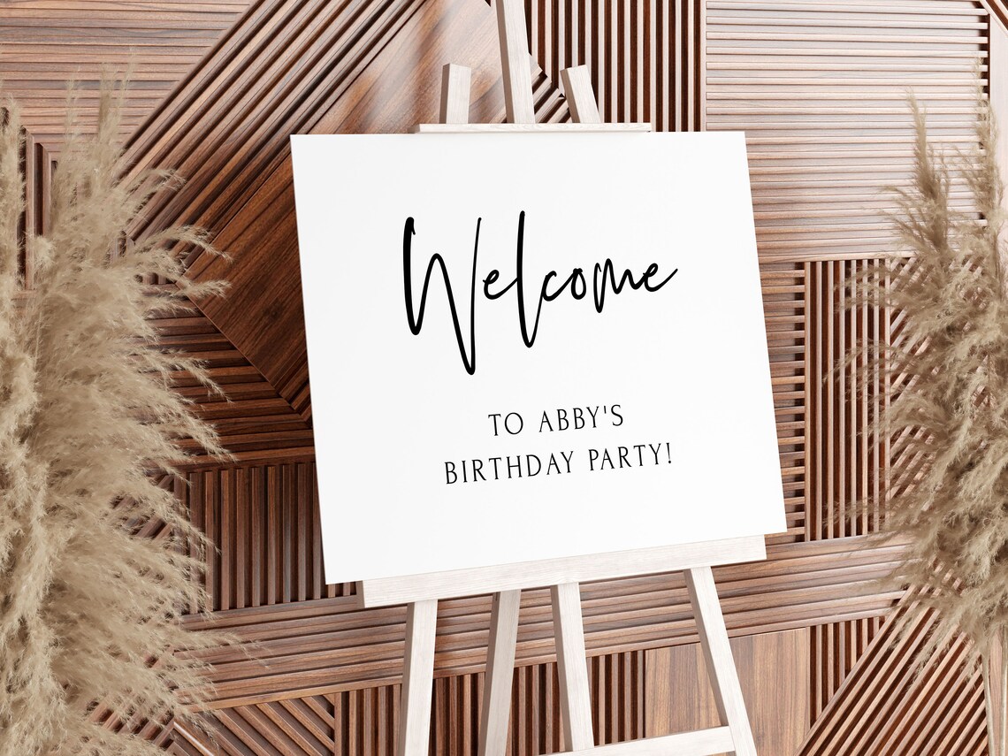 Editable Birthday Welcome Sign Birthday Welcome Poster INSTANT - Etsy ...