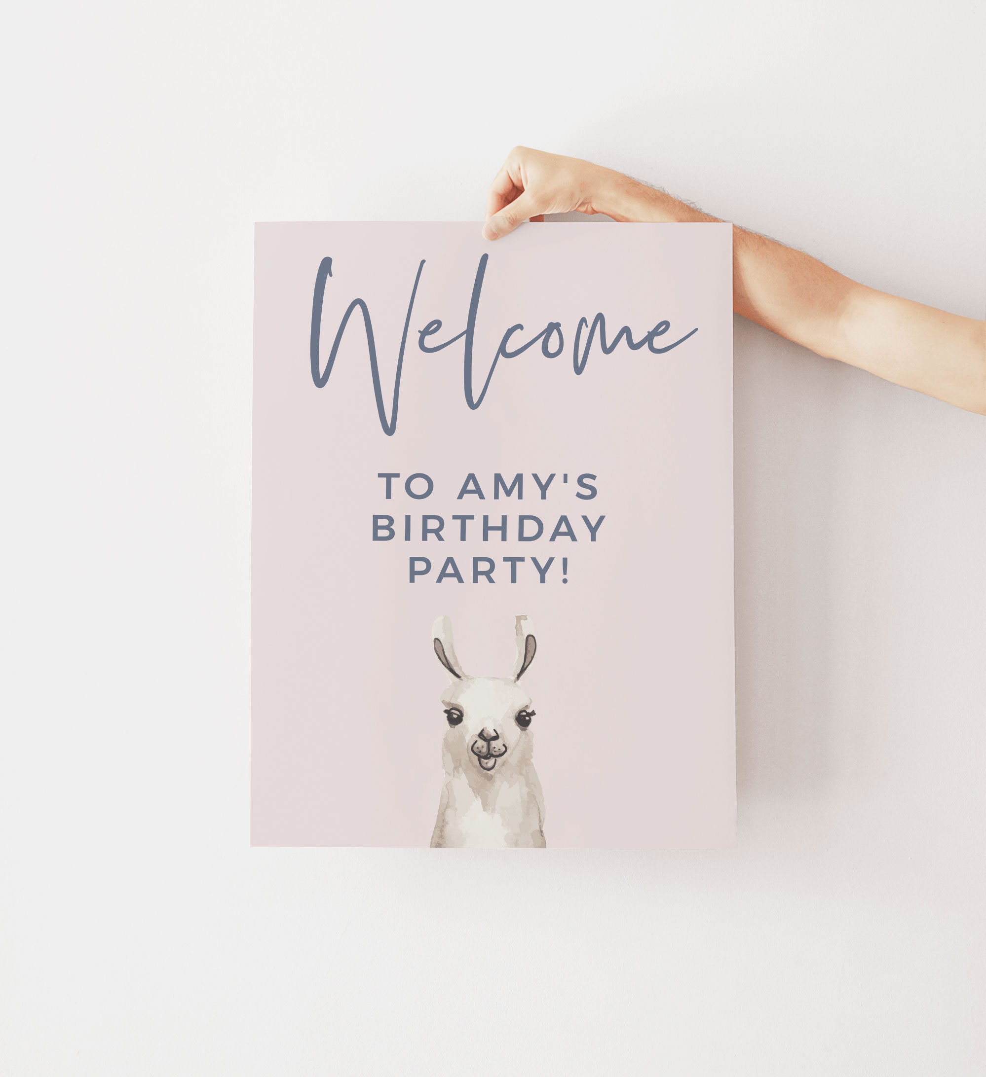 Llama Welcome Sign, Editable Template Printable Instant Download Alpaca ...
