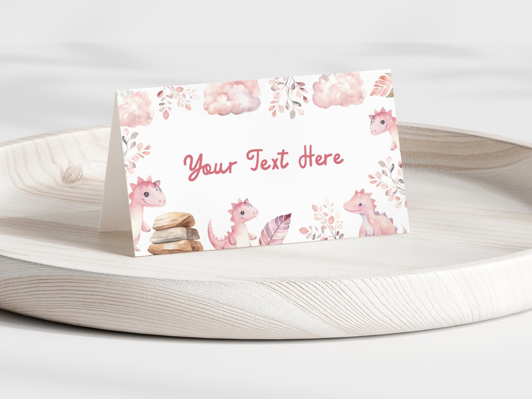Dinosaur Place Card, Editable Template Printable Instant Download ...