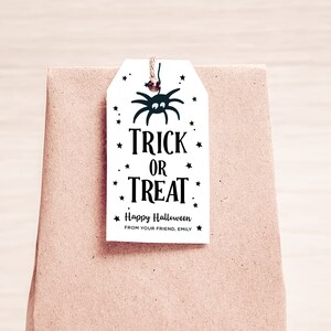 Halloween Printable Gift Tag Template Editable Trick of Treat Tags ...