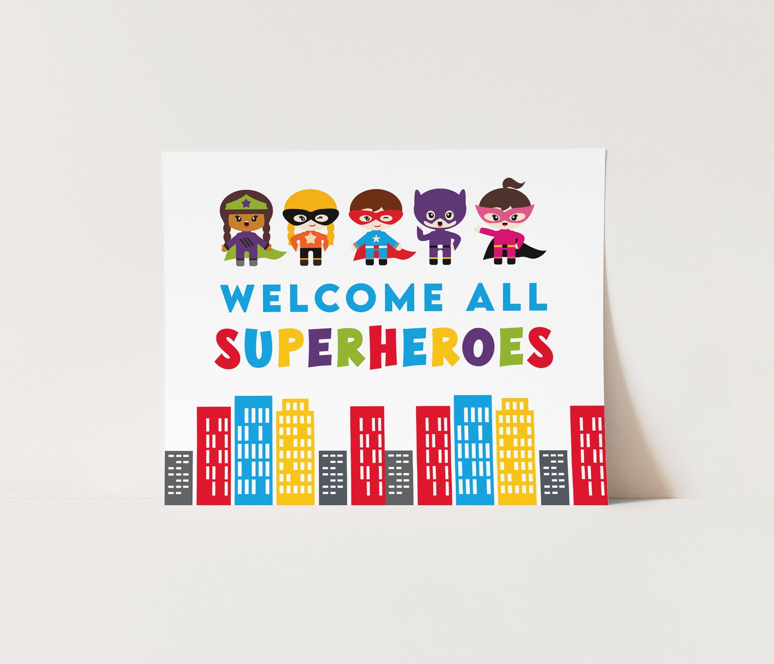 Welcome All Superheroes Sign - Editable & Printable Party Table ...